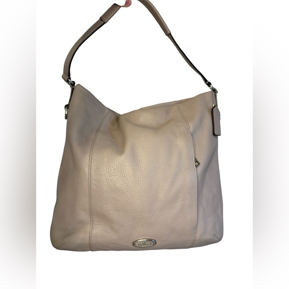 Coach | Bags | Coach Isabelle Taupe Pebbled Leather Shoulder Bag Vguc ...